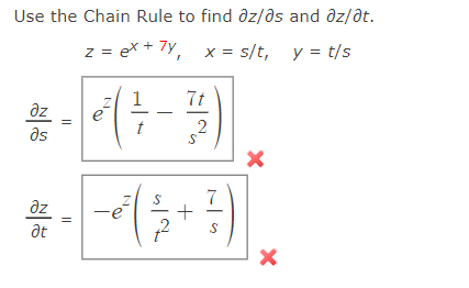 Solved Use the Chain Rule to find delzdels and | Chegg.com