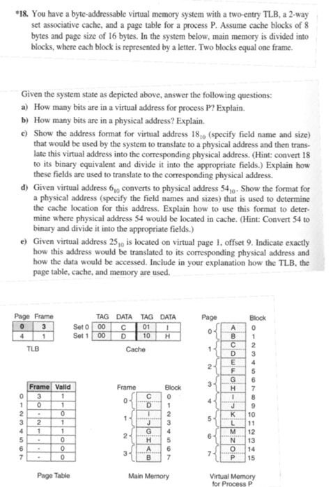 Solved 18. You have a byte-addressable virtual memory system | Chegg.com
