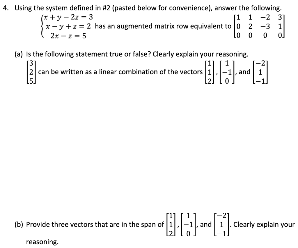 Solved Using the system defined in \#2 (pasted below for | Chegg.com