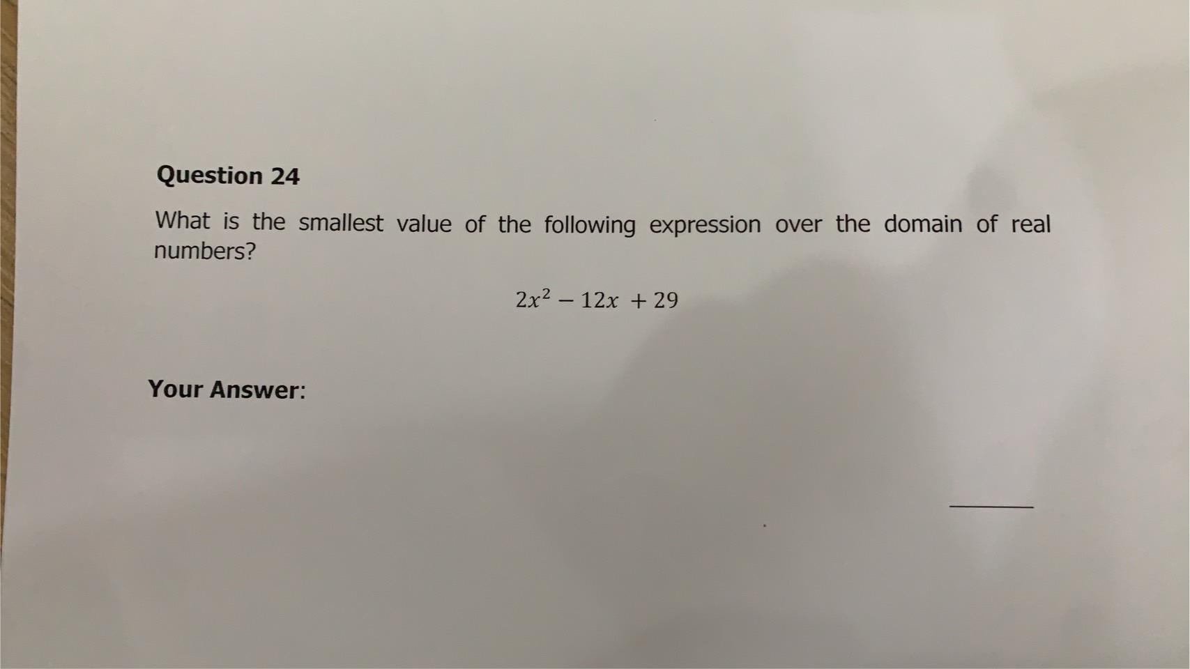 Solved What is the smallest value of the following | Chegg.com