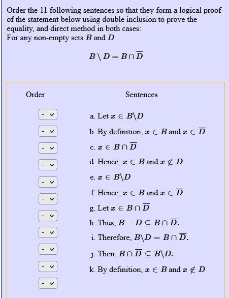[Solved]: Discrete Mathematics question Order the 11 follo