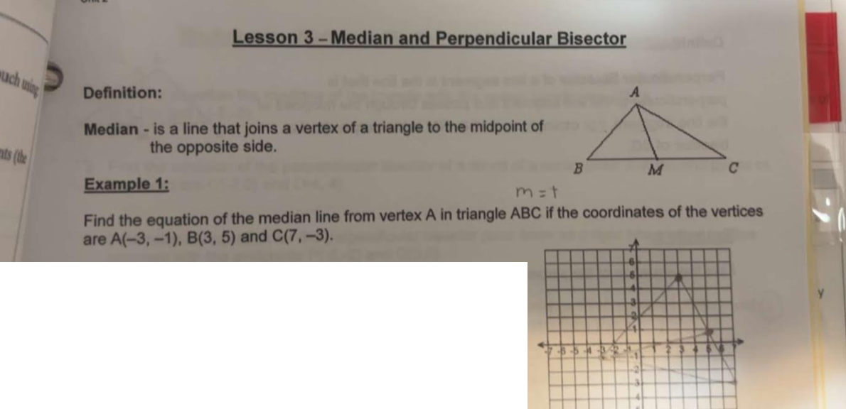 Solved Lesson 3-Median and Perpendicular Bisector | Chegg.com