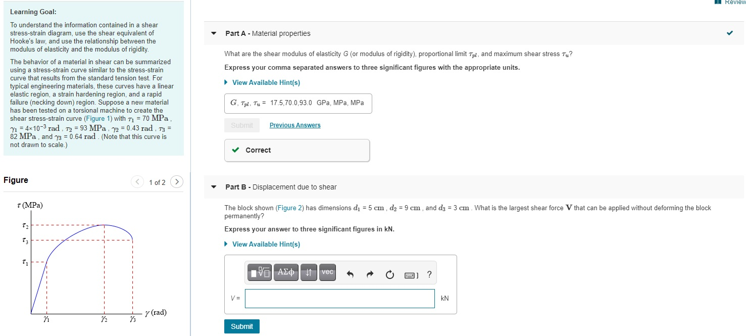 Solved Review Part A - Material properties What are the | Chegg.com
