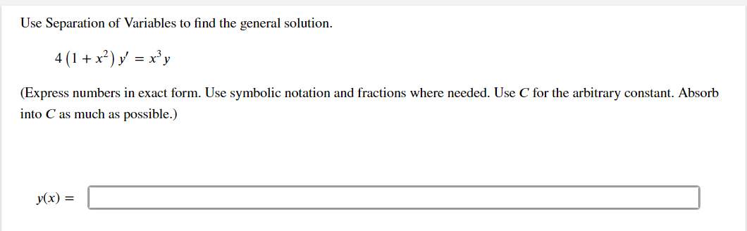 Solved Use Separation of Variables to find the general | Chegg.com