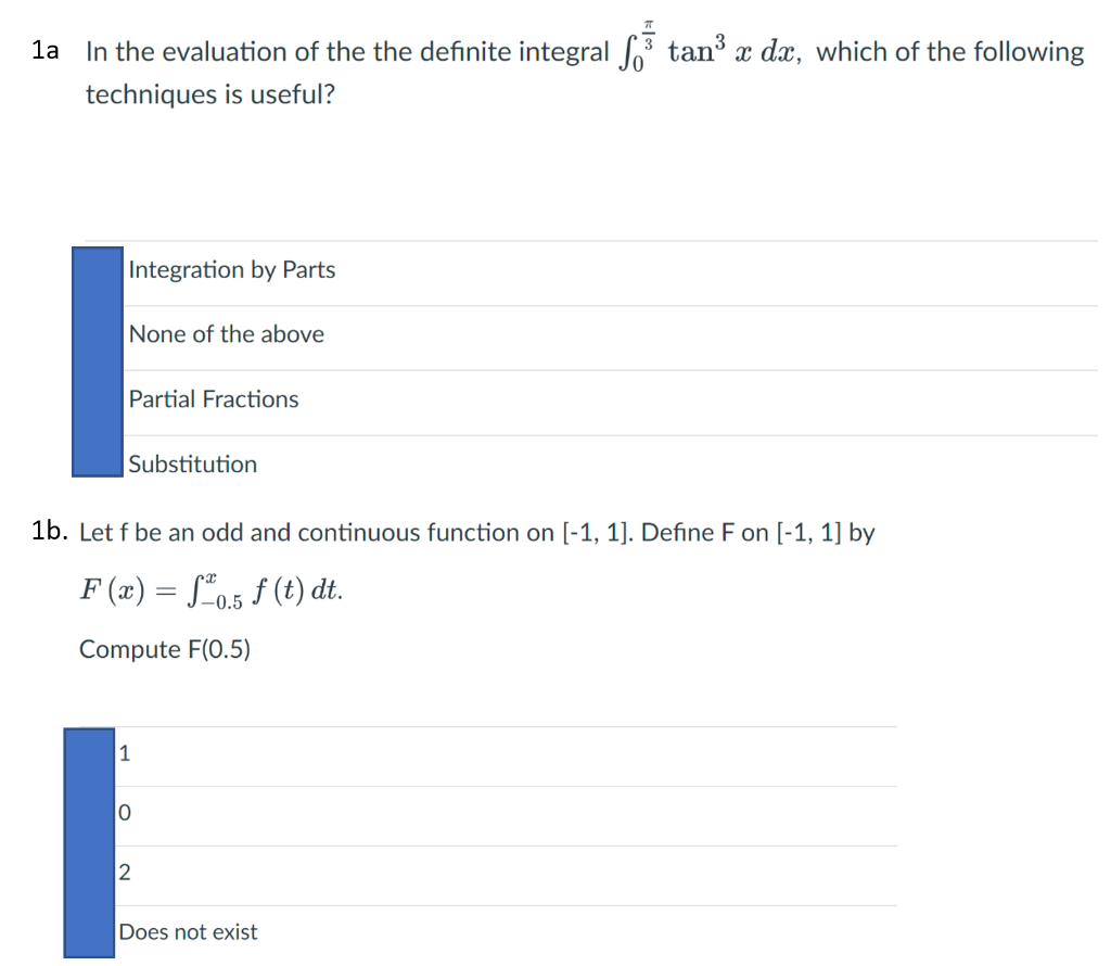 Solved 1a In the evaluation of the the definite integral | Chegg.com