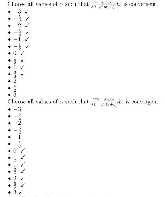 Solved Choose all values of α such that ∫01xα(x+1)sin3xdx is | Chegg.com