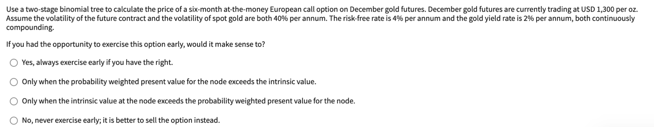 Use a two-stage binomial tree to calculate the price | Chegg.com