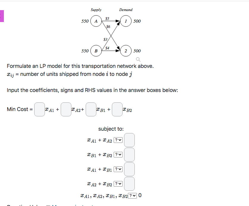 Solved Formulate an LP model for this transportation network | Chegg.com