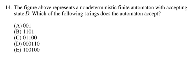 Solved 14. The figure above represents a nondeterministic | Chegg.com