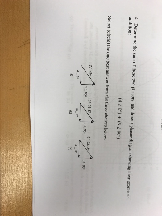 Solved Determine the sum of these two phasors, and draw a | Chegg.com