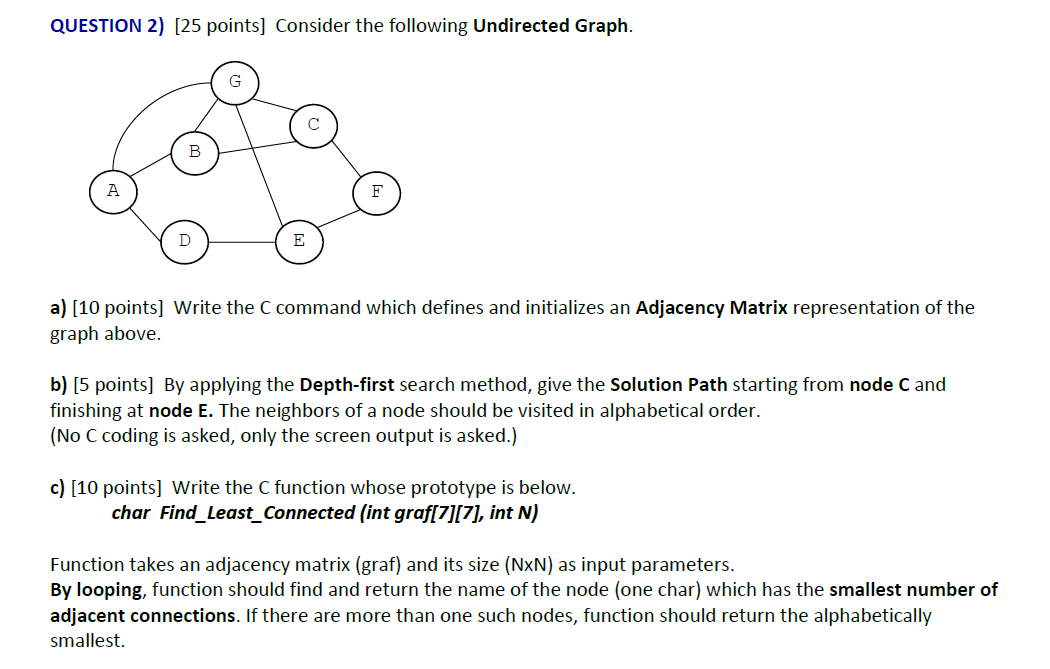 Solved QUESTION 2) (25 points] Consider the following | Chegg.com