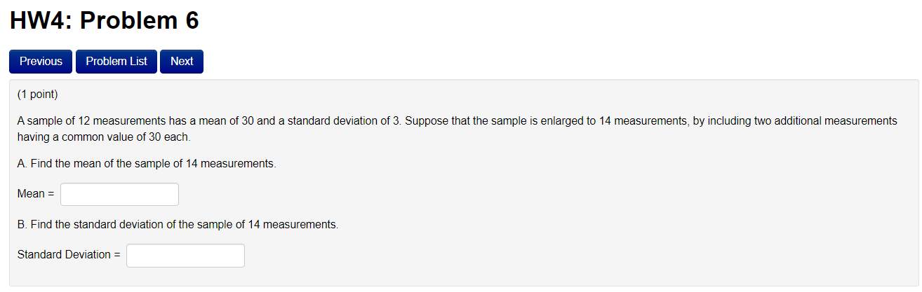 Solved HW4: Problem 6 Previous Problem List Next (1 point) A | Chegg.com