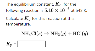 Solved Write the equilibrium constant expression, KC, for | Chegg.com