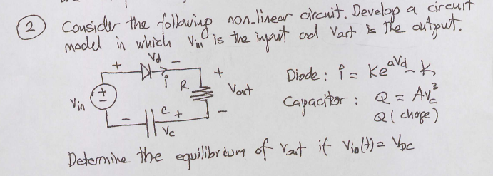 Solved consider the following non-linear circuit. Develop a | Chegg.com