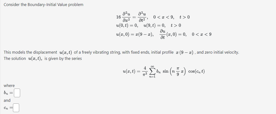 Solved Consider The Boundary Initial Value