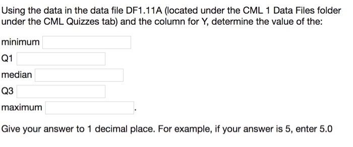 Solved Using the data in the data file DF1.11A (located | Chegg.com