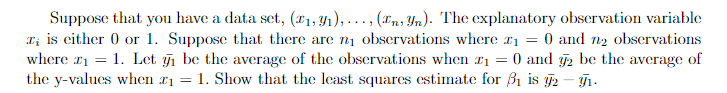 Solved Suppose that you have a data set, (x1,y1),…,(xn,yn). | Chegg.com