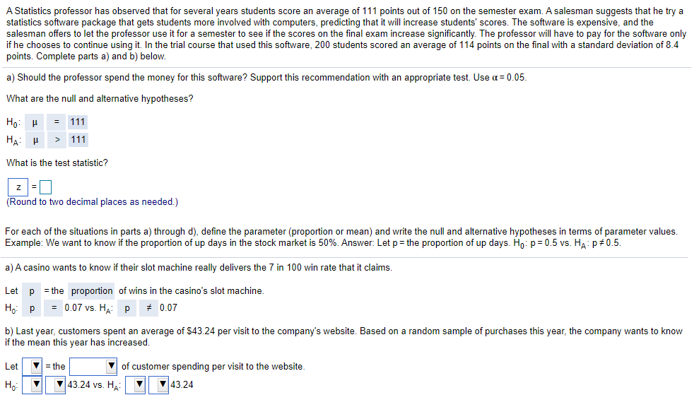 Solved A Statistics professor has observed that for several | Chegg.com