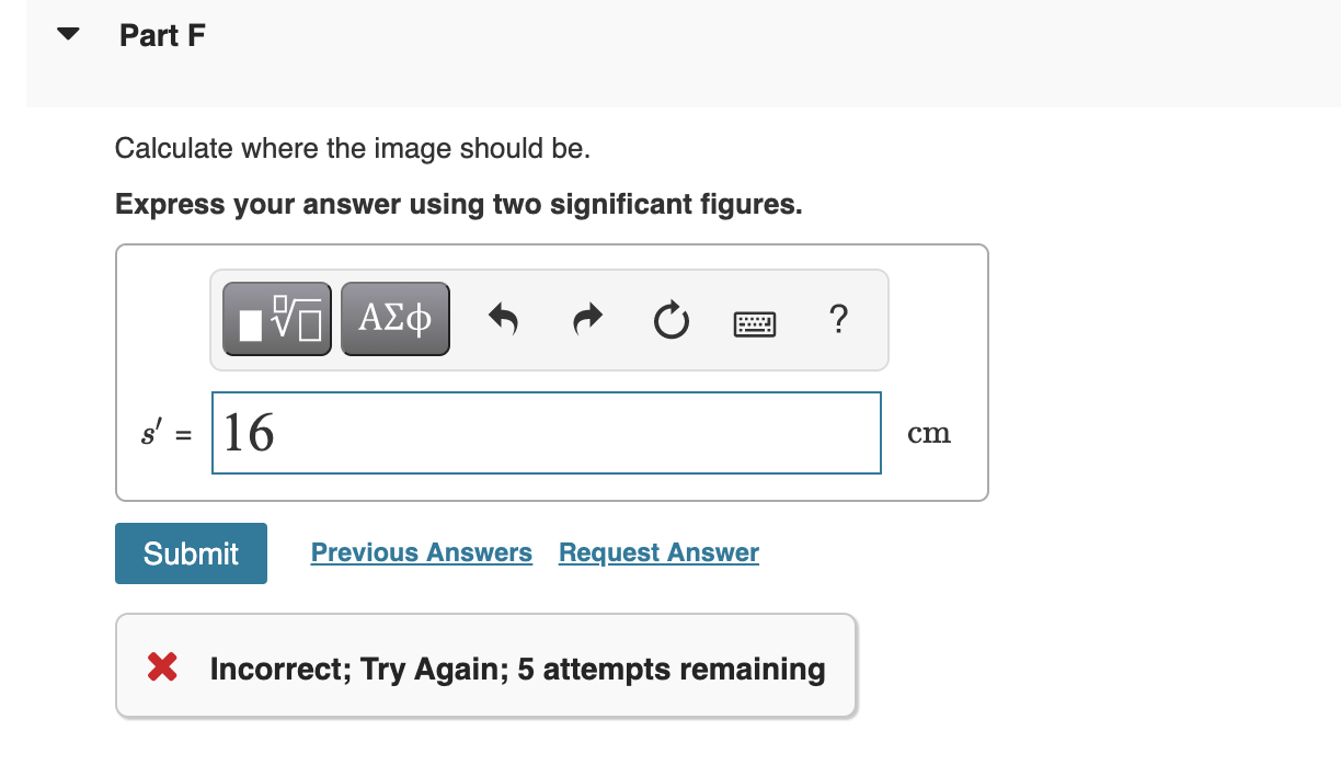 Solved Calculate where the image should be. Express your | Chegg.com