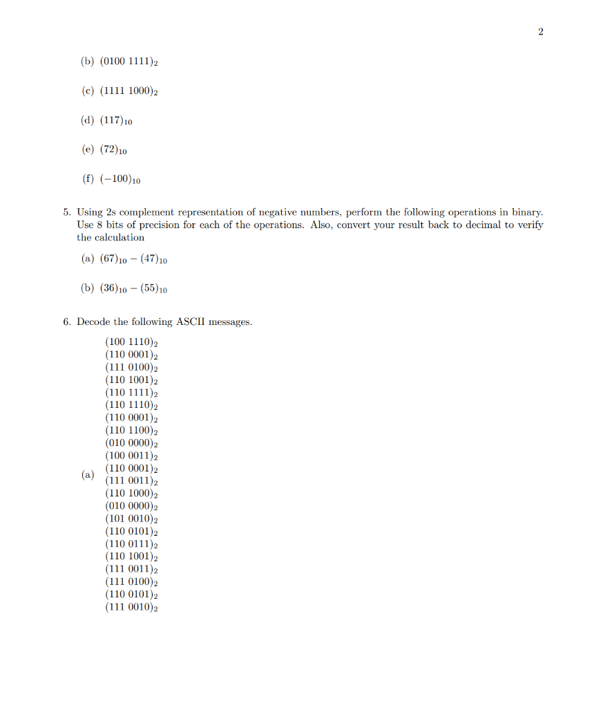 Solved 1. Find the decimal value of the following positive | Chegg.com