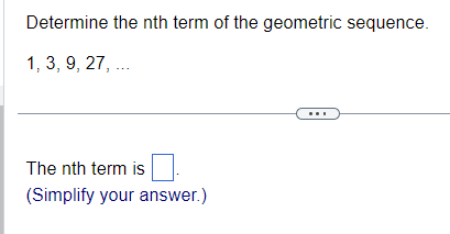 Solved Determine the nth term of the geometric | Chegg.com