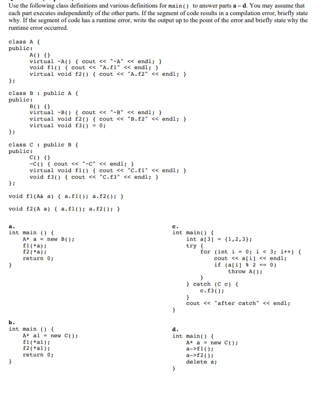 Solved The following code is in c++. Please answer and | Chegg.com