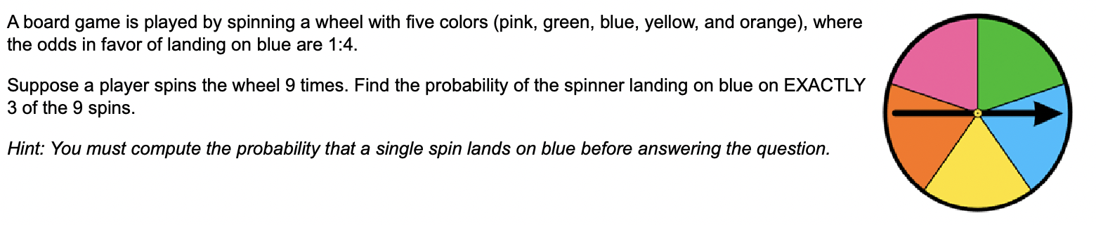 Solved A board game is played by spinning a wheel with five | Chegg.com