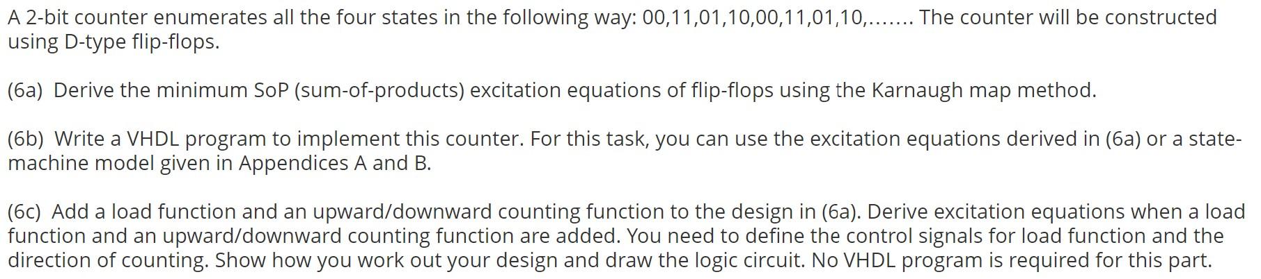 Solved A 2-bit counter enumerates all the four states in the | Chegg.com