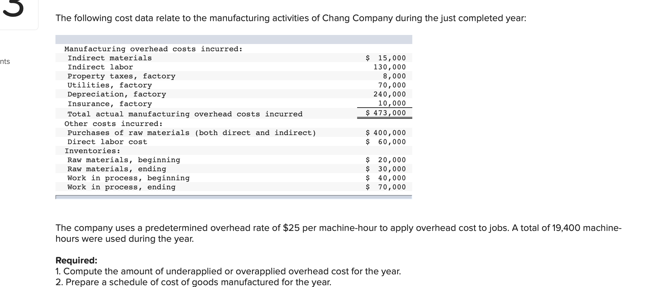 Solved 3 :Prepare a schedule of cost of goods manufactured | Chegg.com