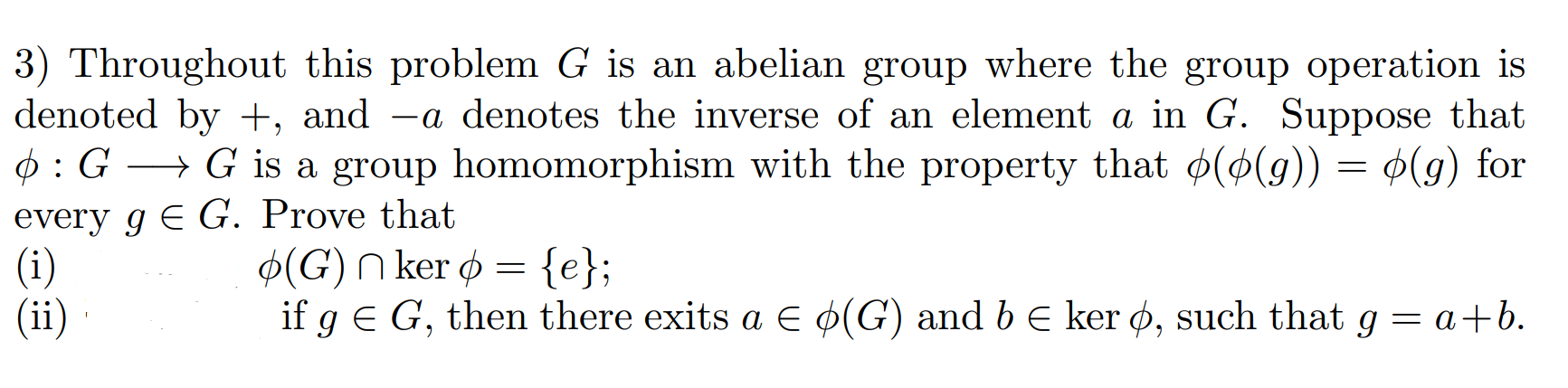 3) Throughout this problem G is an abelian group | Chegg.com