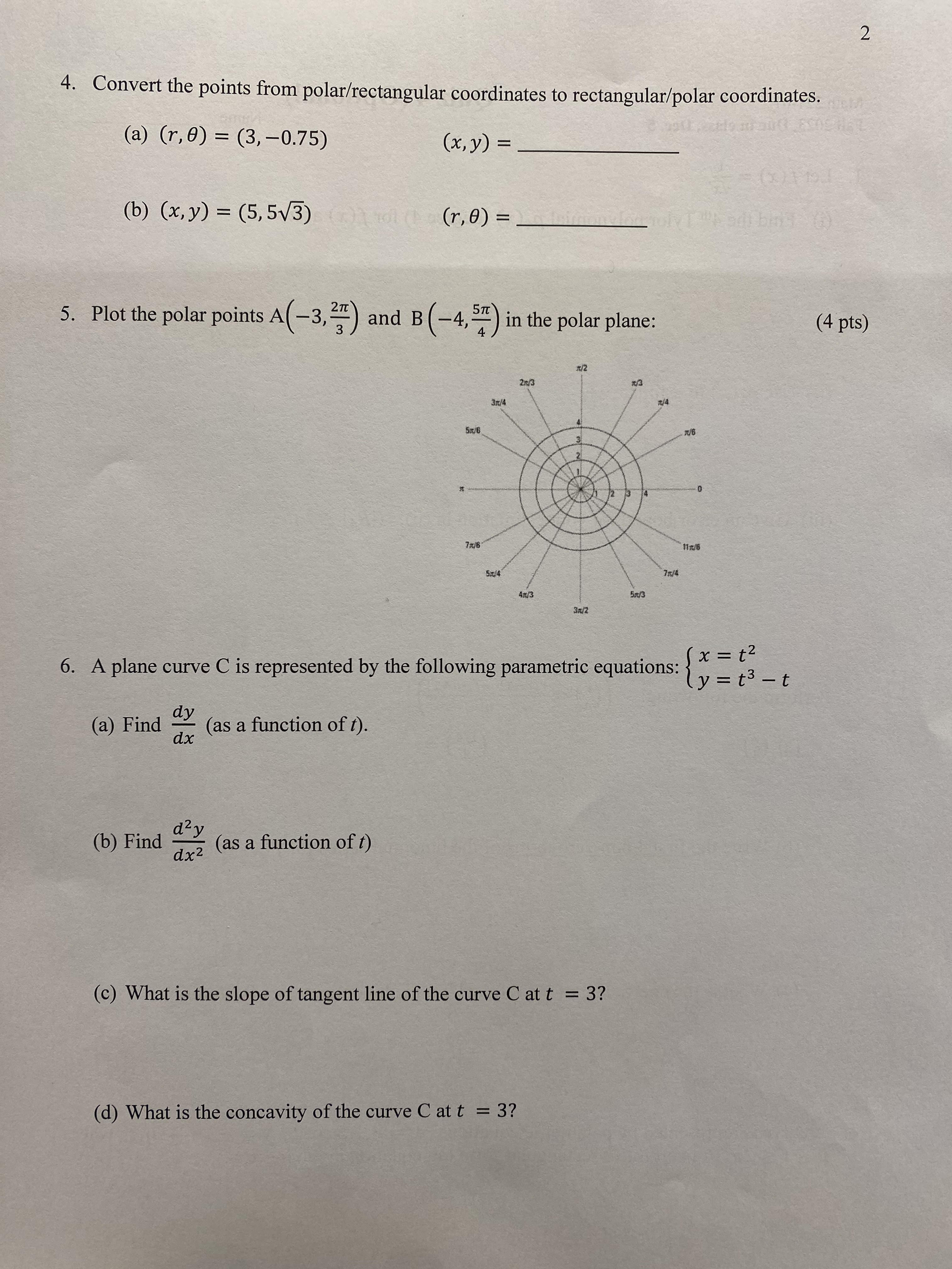 4 Convert The Points From Polar Rectangular