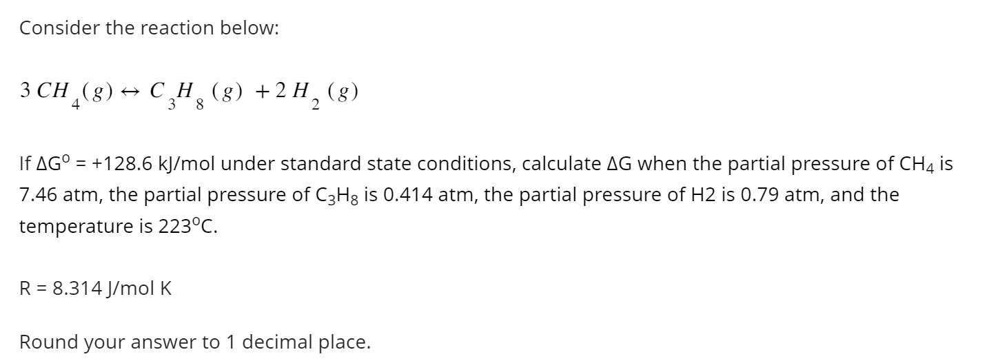 Solved Consider the reaction below: 3CH4( g)↔C3H8( g)+2H2( | Chegg.com