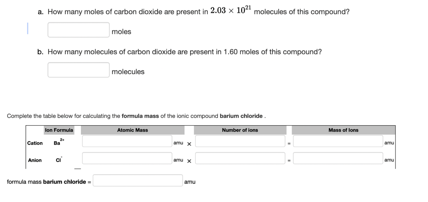 Solved a. How many moles of carbon dioxide are present in | Chegg.com