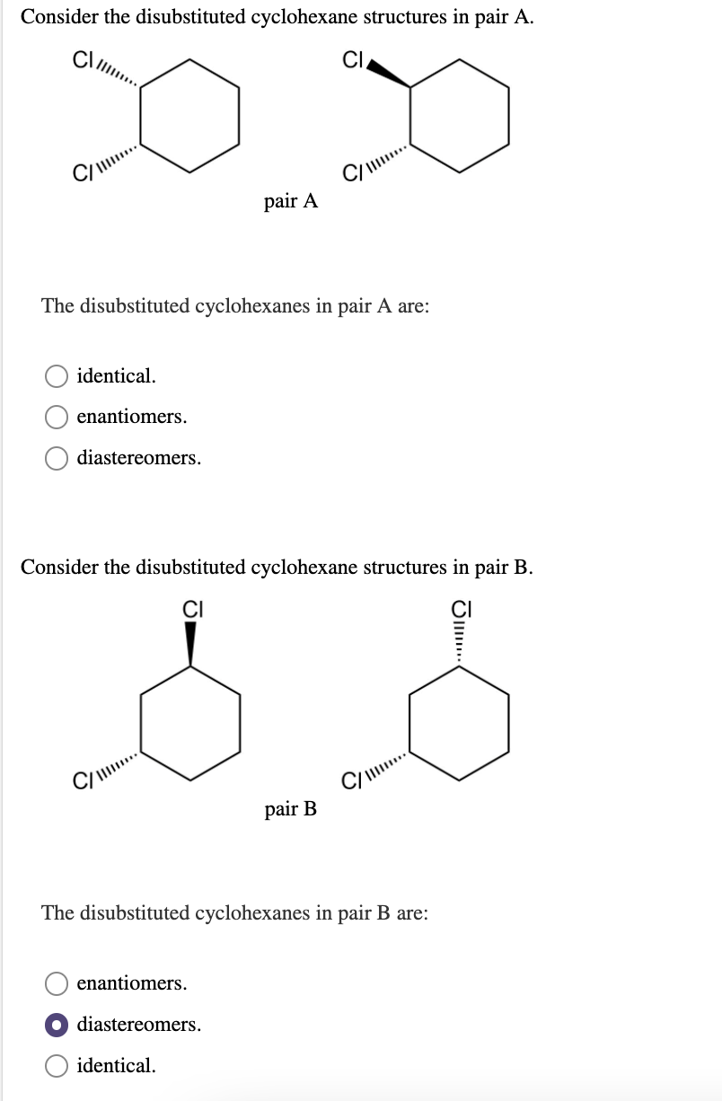 Solved Consider the disubstituted cyclohexane structures in | Chegg.com