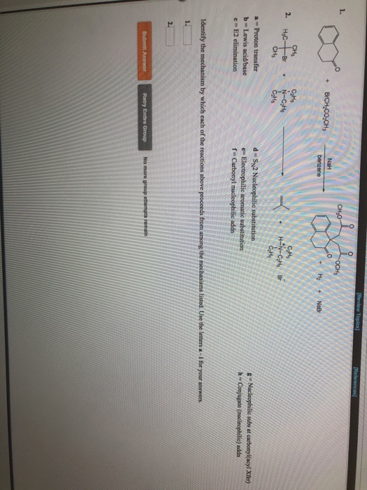Solved Identify the mechanism by which each of the reactions | Chegg.com