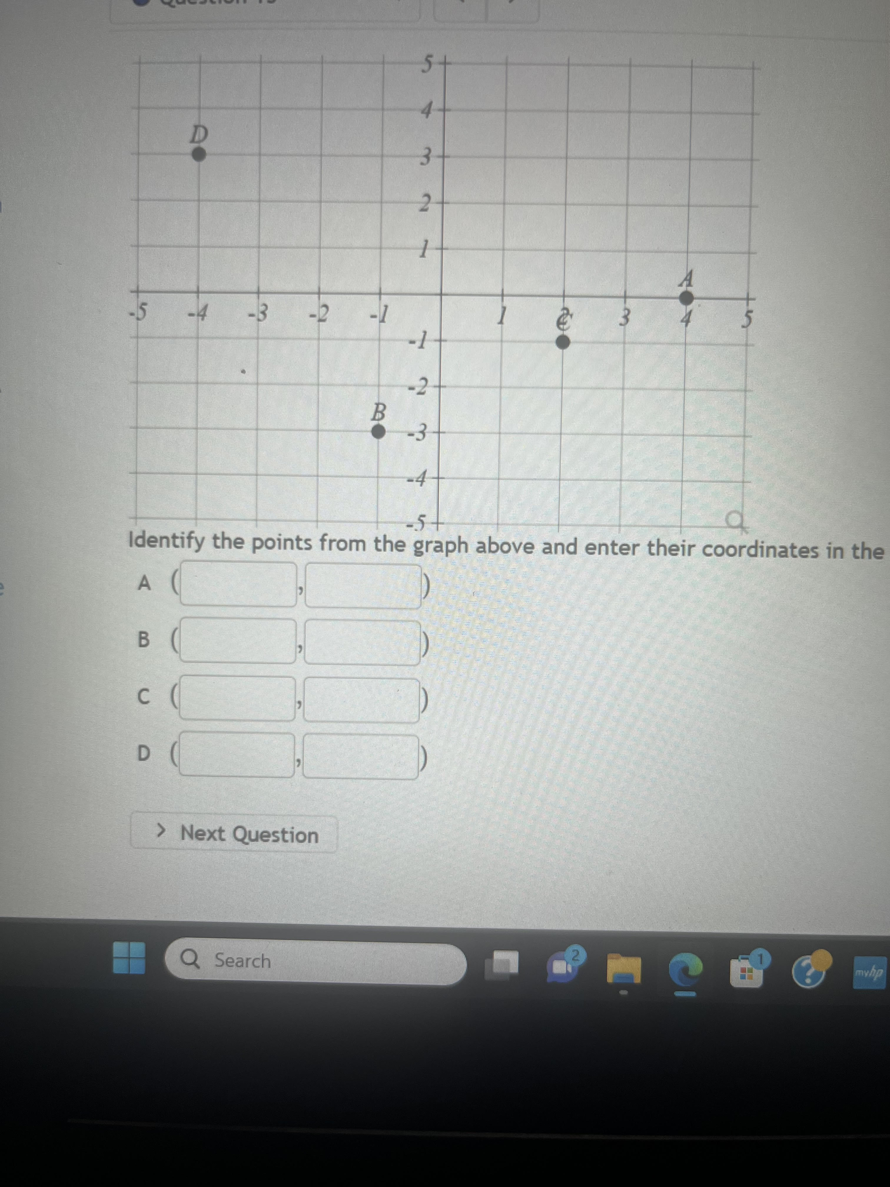 Solved Identify the points from the graph above and enter | Chegg.com