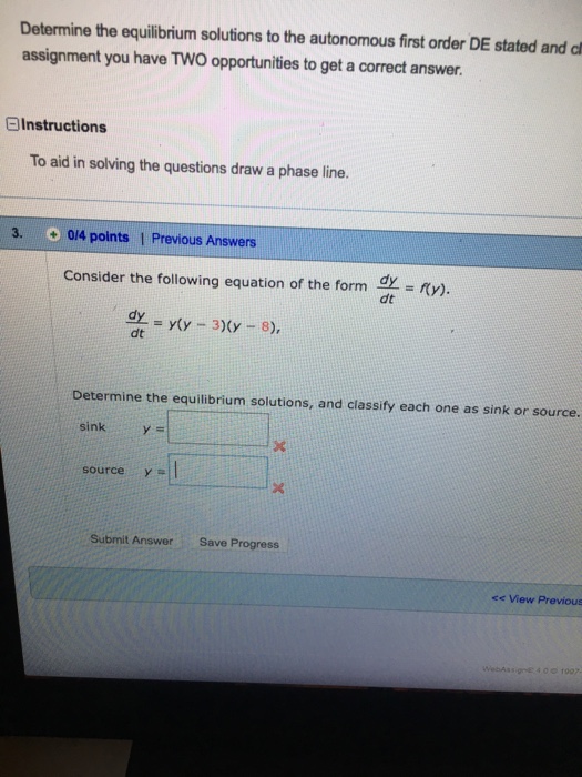 Solved Find the equilibrium solutions then determine if | Chegg.com