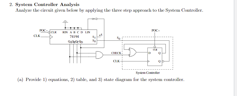 Solved 2. System Controller Analysis Analyze the circuit | Chegg.com