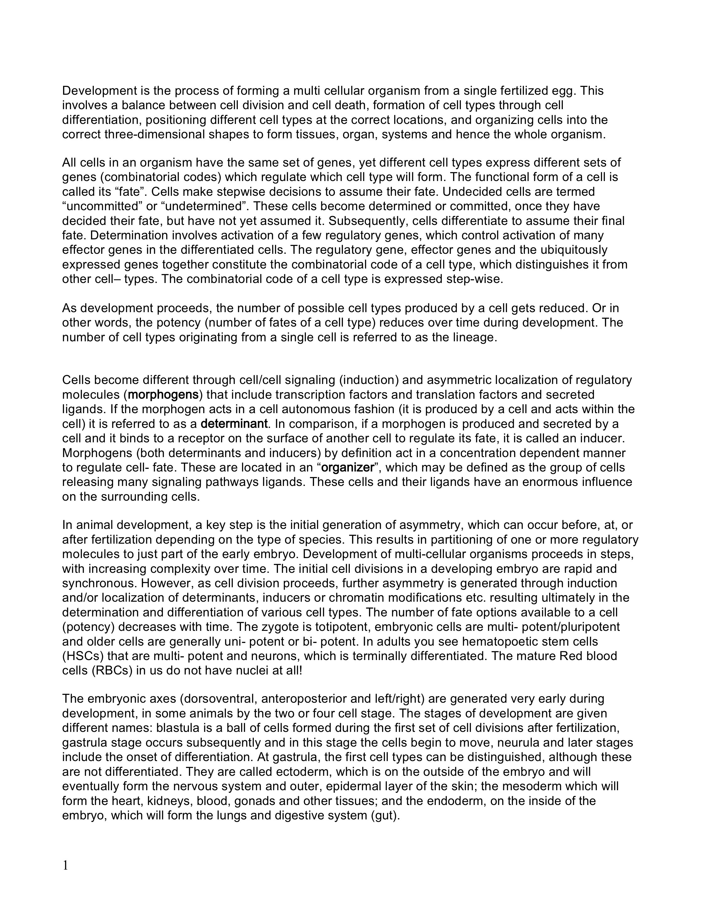 Solved Development is the process of forming a multi | Chegg.com