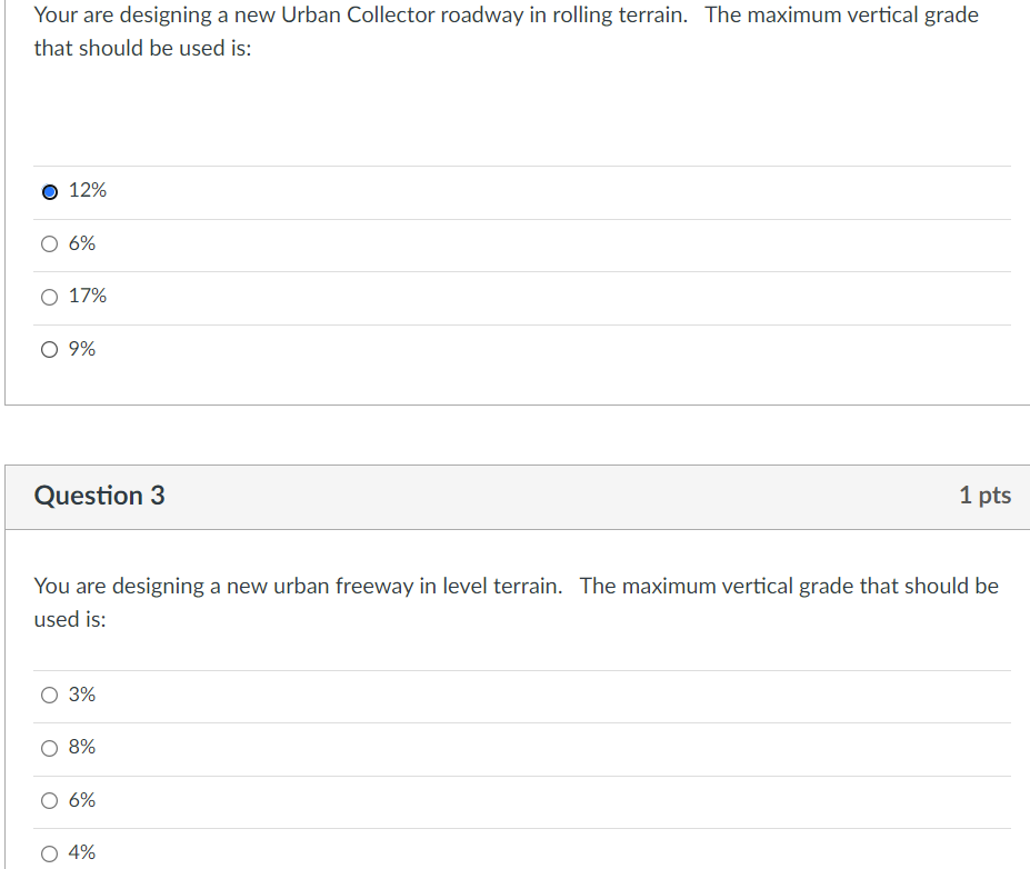 Solved Your are designing a new Urban Collector roadway in | Chegg.com