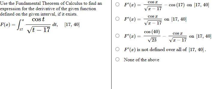 Solved defined on the given interval, if it exists. | Chegg.com