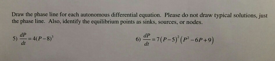 Solved Draw the phase line for each autonomous differential | Chegg.com