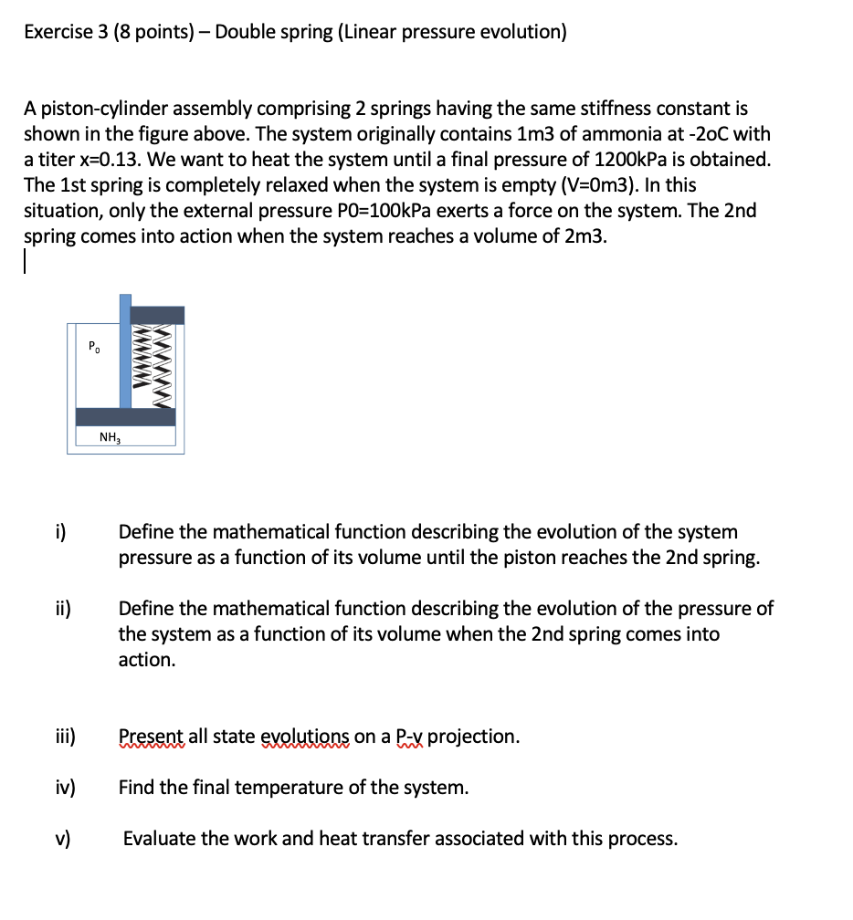 Solved Exercise 3 (8 ﻿points) - ﻿Double spring (Linear | Chegg.com
