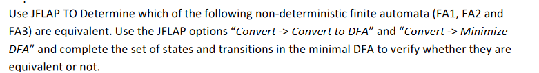 Use JFLAP TO Determine which of the following | Chegg.com