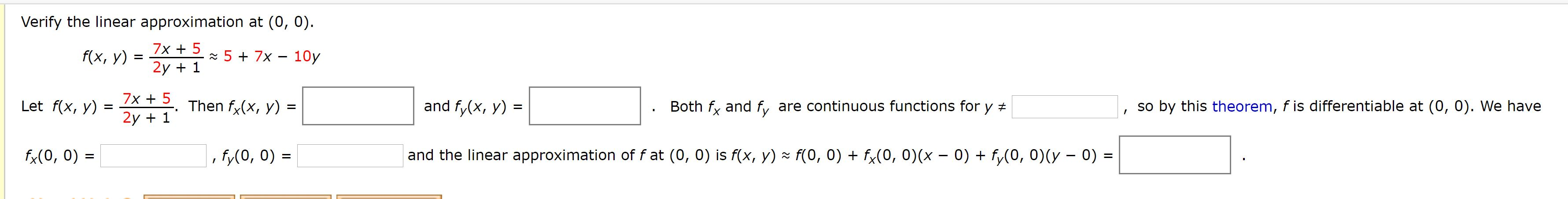 Solved Verify The Linear Approximation At 0 0 F X Y