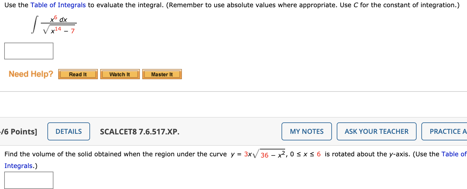 Solved Use the Table of Integrals to evaluate the integral. | Chegg.com