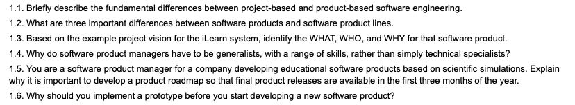Solved 1.1. Briefly describe the fundamental differences | Chegg.com