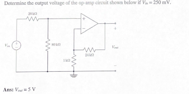 Solved Determine the output voltage of the op-amp circuit | Chegg.com