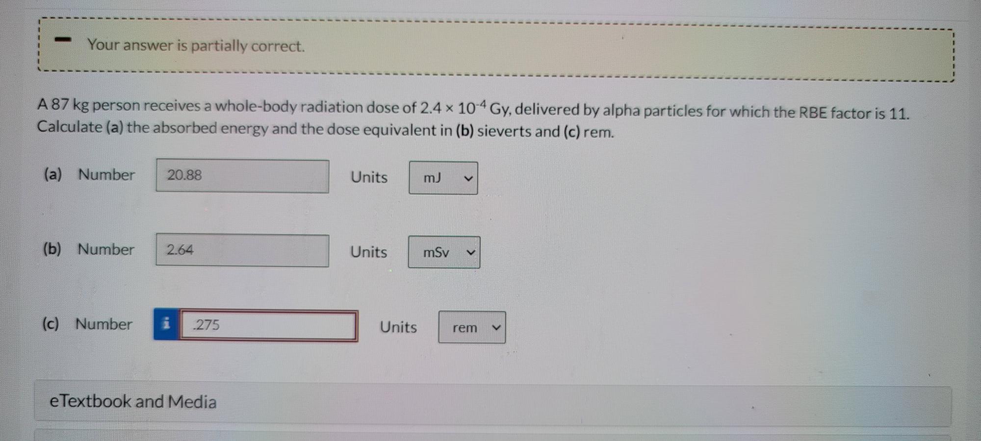 Solved A 87 kg person receives a whole-body radiation dose | Chegg.com