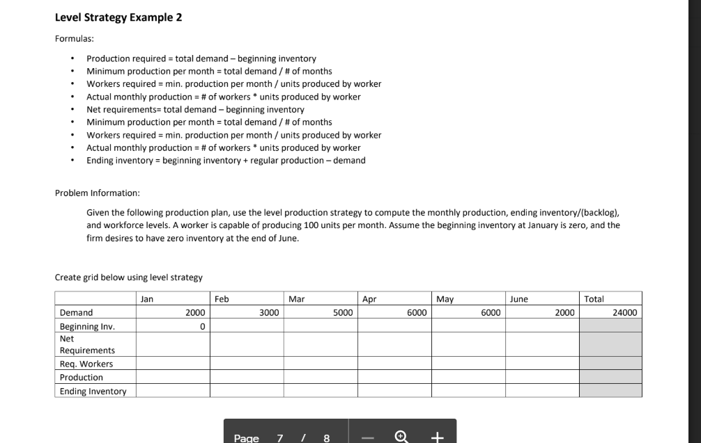 Solved Chapter 6: In-class assignment Aggregate Planning | Chegg.com